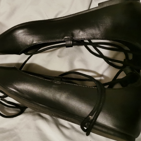 Brash | Shoes | Brash Lace Up Black Flats Ballerina Style Size 8 | Poshmark
